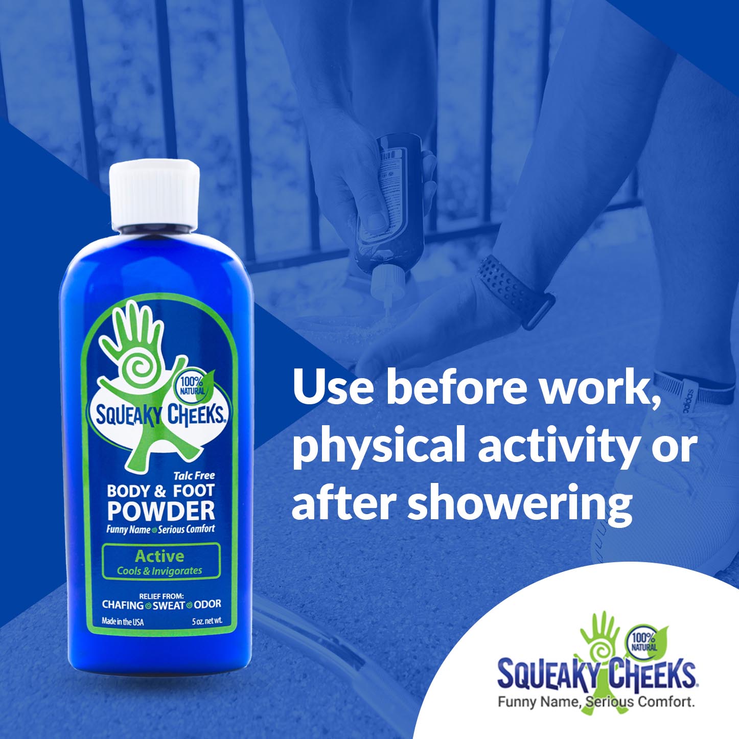 Squeaky Cheeks - Premium 100% All-Natural Body & Foot Powder