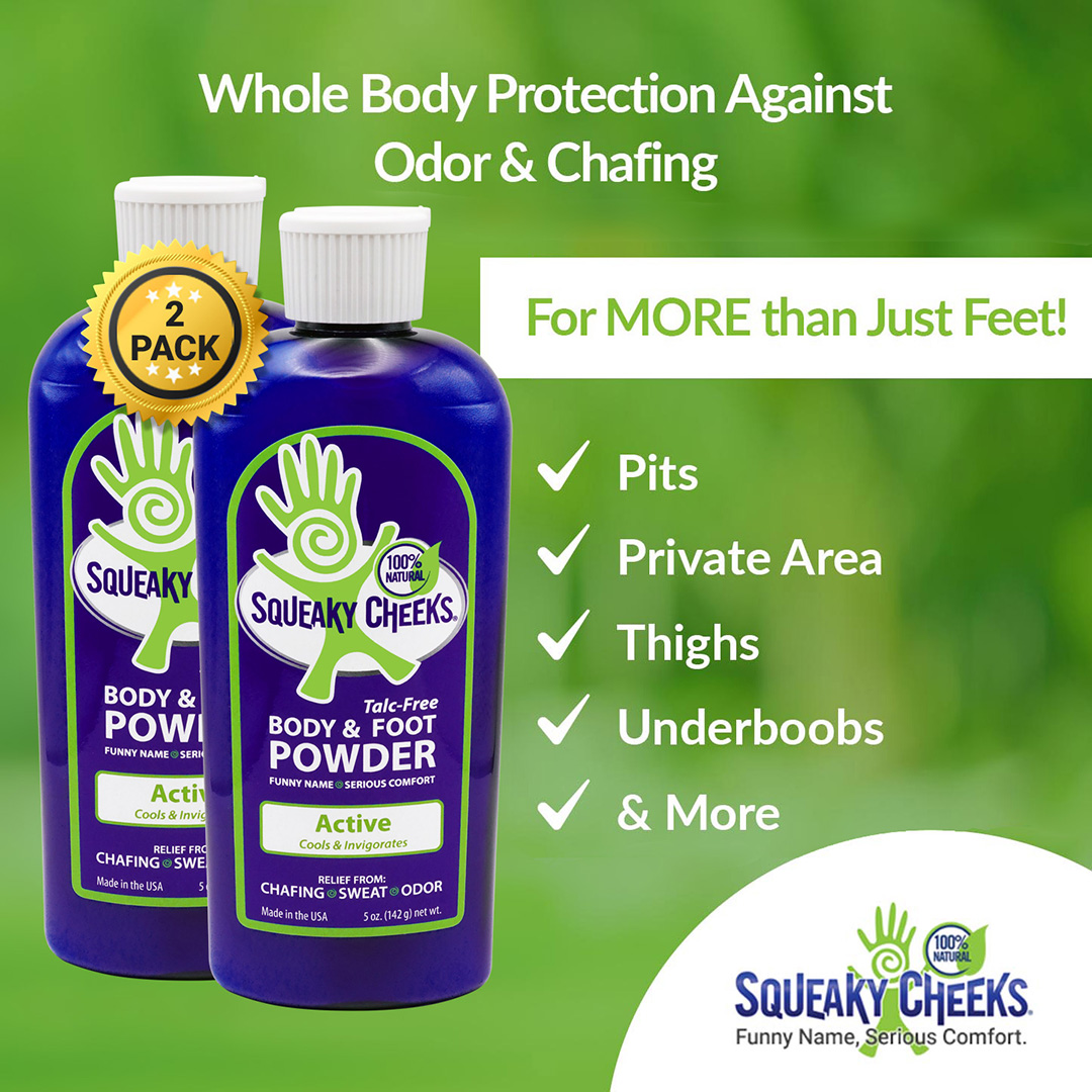 Squeaky Cheeks - Premium 100% All-Natural Body & Foot Powder